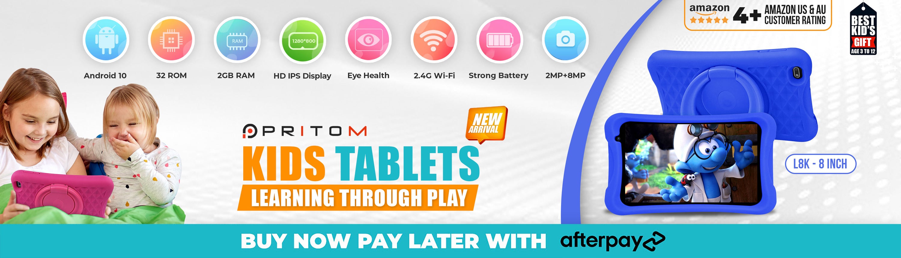 Kids 8" Android Tablet Preloaded & Ready to Use Quad Core Processor ...